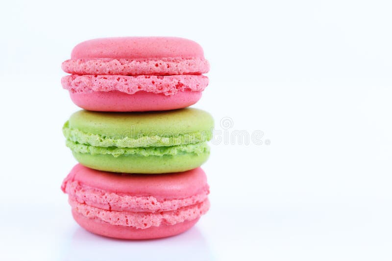 Three Macaroons Isolated on White Stock Photo - Image of green ...