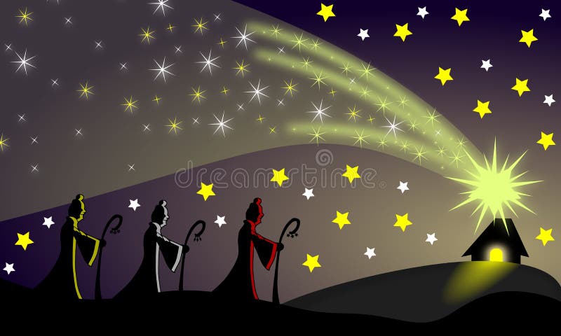 The Three Magi Colorful Illustration Stylized Stock Illustration ...