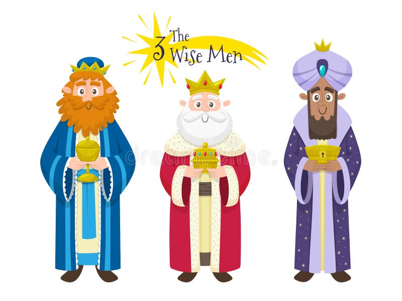 Three Magic Kings Isolated on White Stock Vector - Illustration of ...