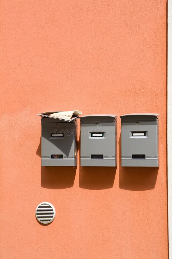 Three mailboxes stock image. Image of mailbox, three - 10235275