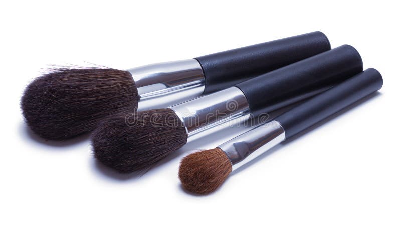 Three Makeup Brushes stock image. Image of brushes, front - 320665495