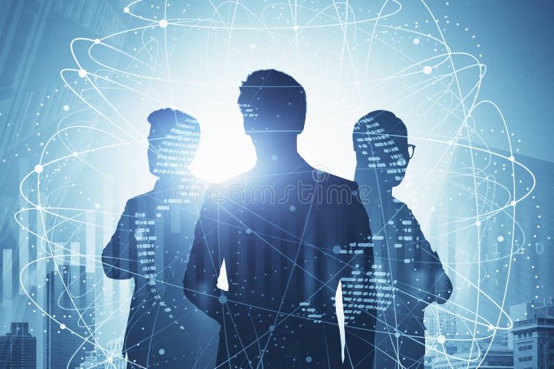 Three Managers in Smart City Stock Photo - Image of contact, digital ...