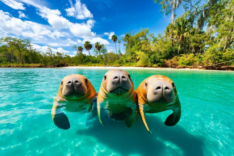 Couple Manatees Stock Photos - Free & Royalty-Free Stock Photos from ...