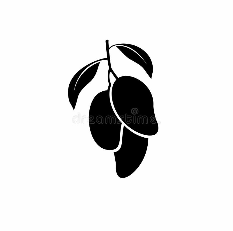 Three mangoes silhouette stock illustration. Illustration of healthy ...