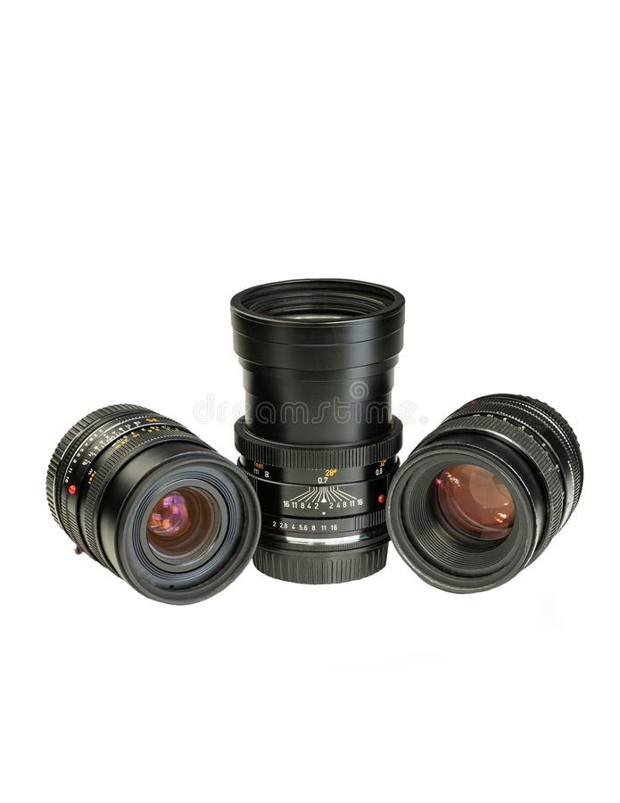 Three manual lens stock image. Image of precision, element - 360561349