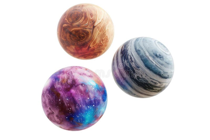 Three Marble Balls Lined Up Next To Each Other. Suitable for Various ...