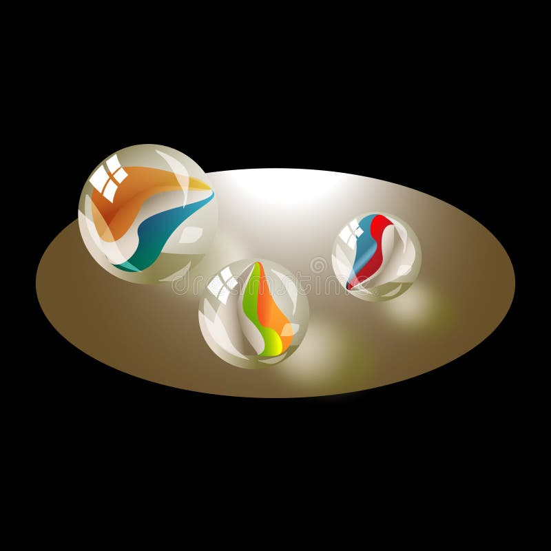Three Marbles in the Spotlight Stock Vector - Illustration of abstract ...