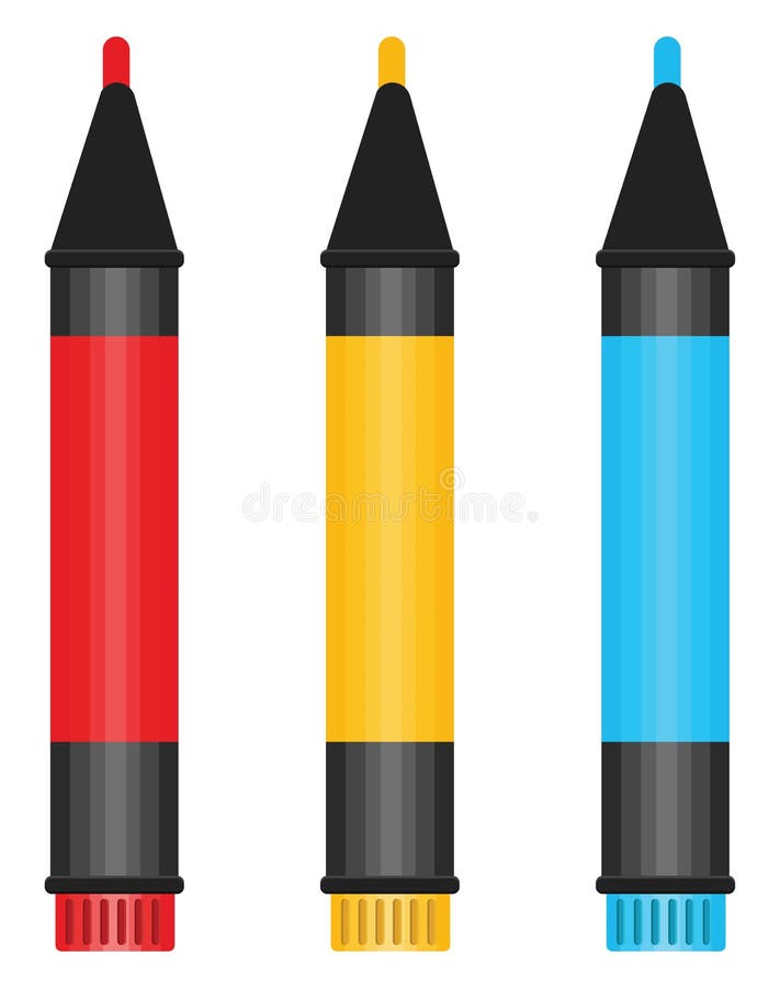 Three Marker Highlighters, Icon Stock Vector - Illustration of paint ...