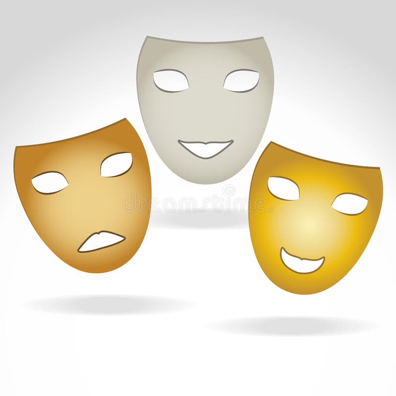 Three masks stock illustration. Illustration of masquerade - 38786632
