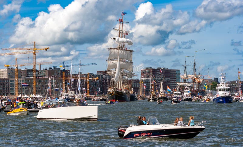 Three-masted Clipper Stad Amsterdam Editorial Photography - Image of ...