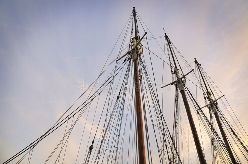 Three masts stock photo. Image of sail, evening, twilight - 11944972