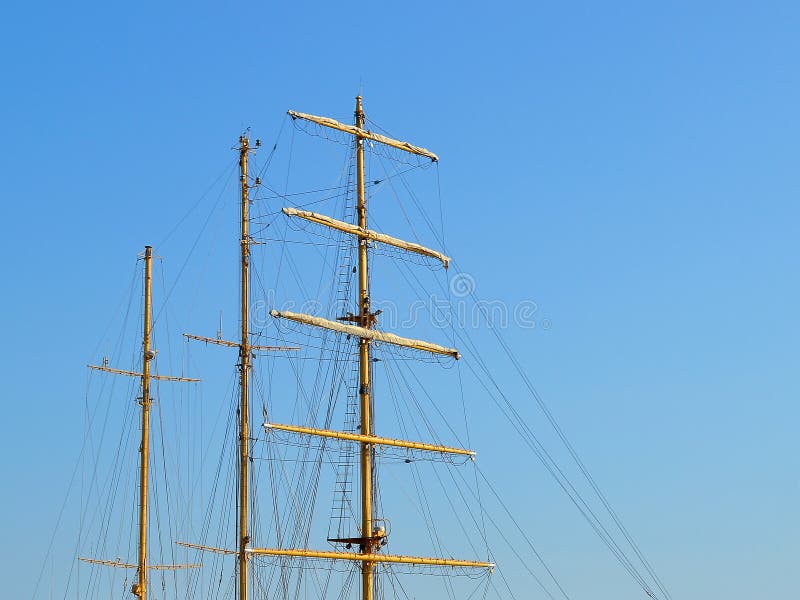One of the Three Masts of a Sailing Vessel Stock Photo - Image of ...