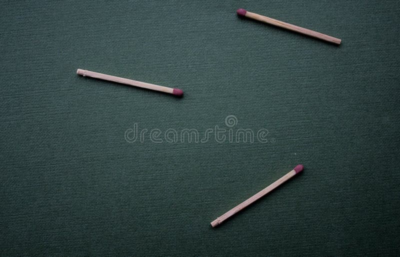 A Three Matches on a Green Background Stock Image - Image of colorful ...