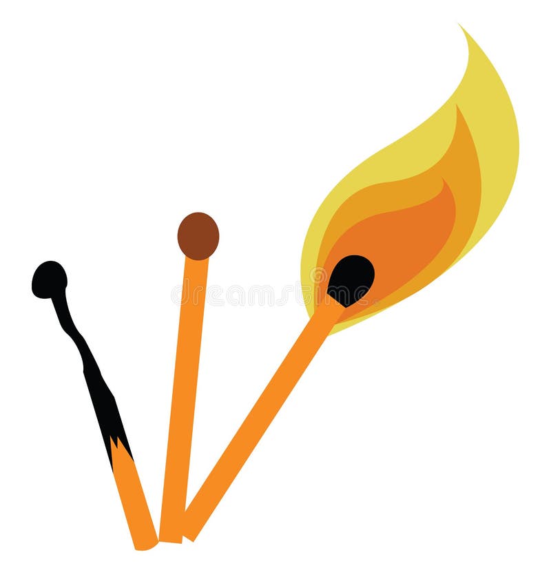 A Matchstick Vector or Color Illustration Stock Vector - Illustration ...