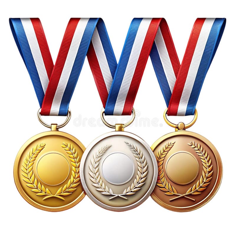 Three Medals are Displayed Against a Plain Background, Each Featuring a ...