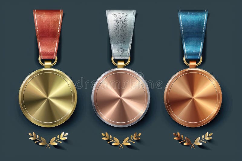 Three Medals - Gold, Silver, Bronze. Perfect for Awards and ...