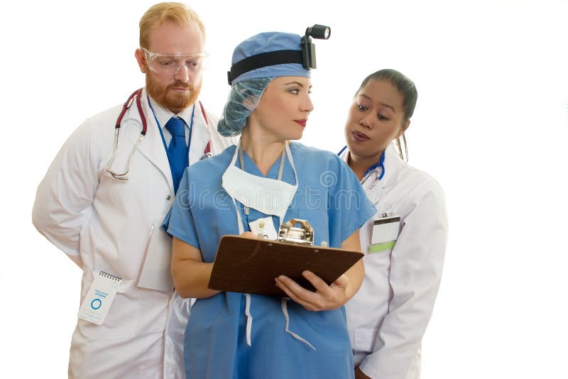 Three Medical Healthcare Staff Stock Image - Image of intern, doctors ...