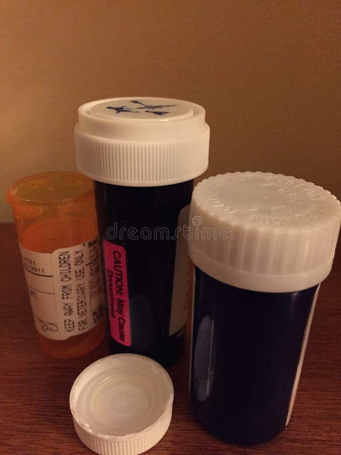 Three Medicine Pill Bottles Stock Photo - Image of bottles, pharmacy ...