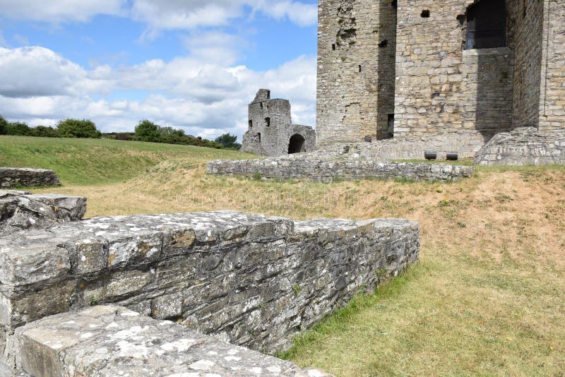 Three Medieval Irish Castle Structures in Foreground, Middle Ground ...