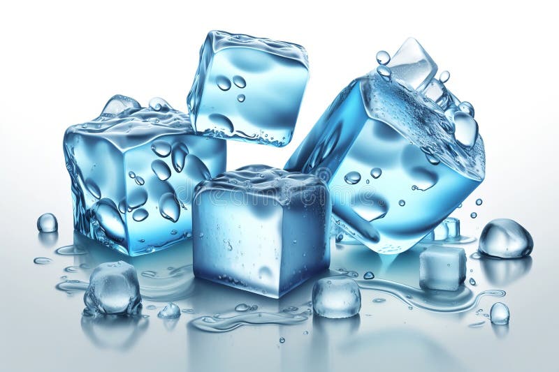 Melting ice cubes stock illustration. Illustration of drink - 270195446