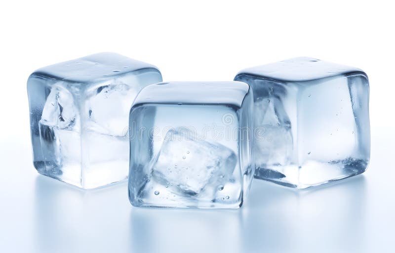 Three Melting Ice Cubes on White Background Stock Illustration ...