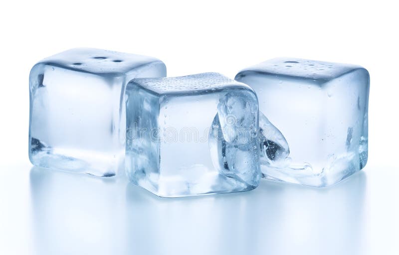 Three Melting Ice Cubes on White Background Stock Illustration ...