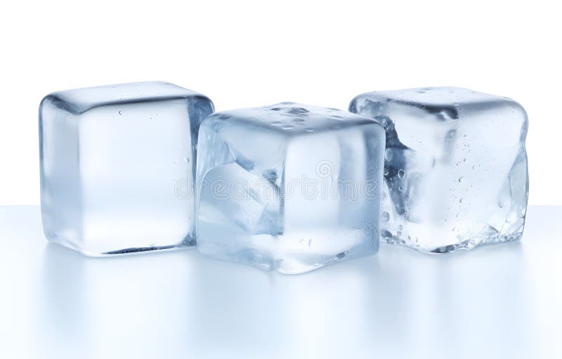 Three Melting Ice Cubes on White Background Stock Illustration ...