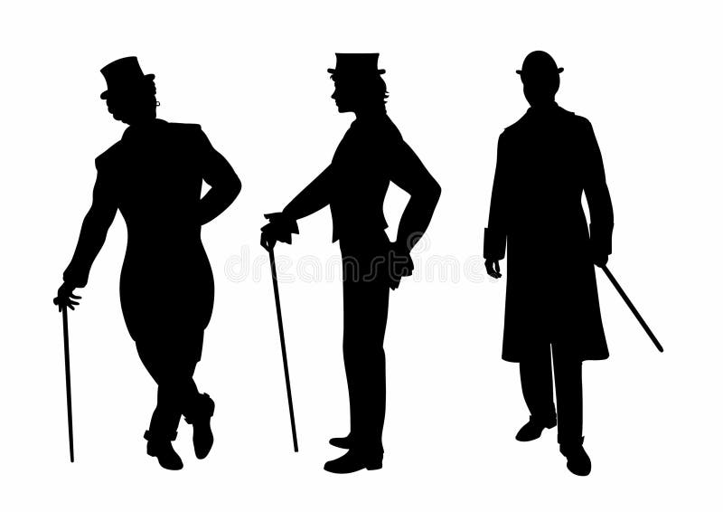 Shadow of three men stock vector. Illustration of costume - 144560350