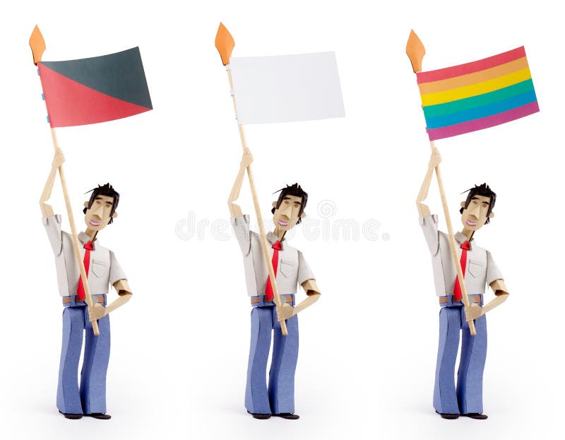 Set of men holding flag stock image. Image of blank, male - 30245669