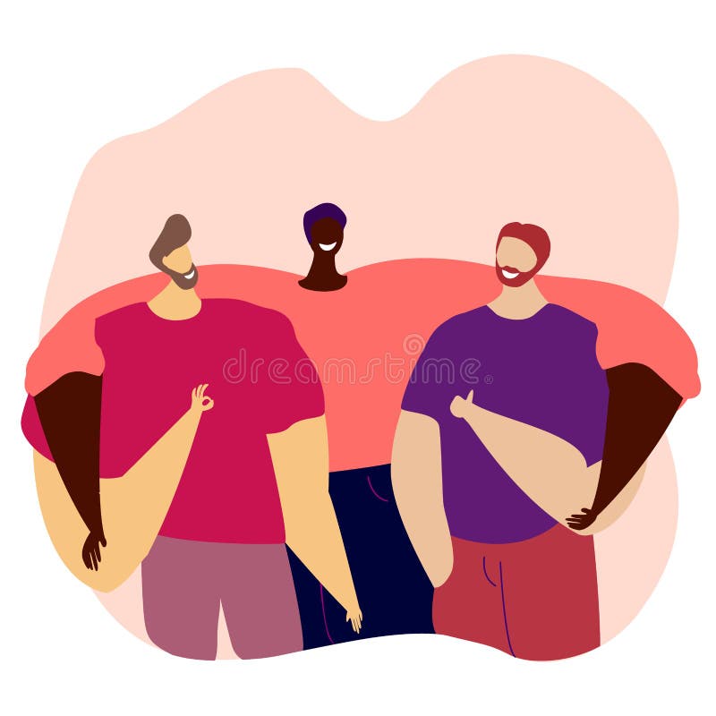 Three Best Friends Hugging Stock Illustrations – 33 Three Best Friends ...