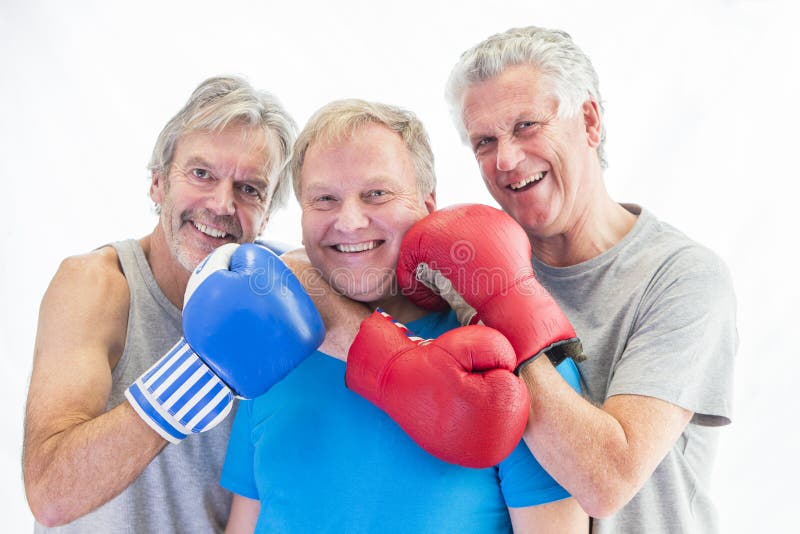 Three Men Posing in Boxing Gloves Stock Photo - Image of boxing, effort ...