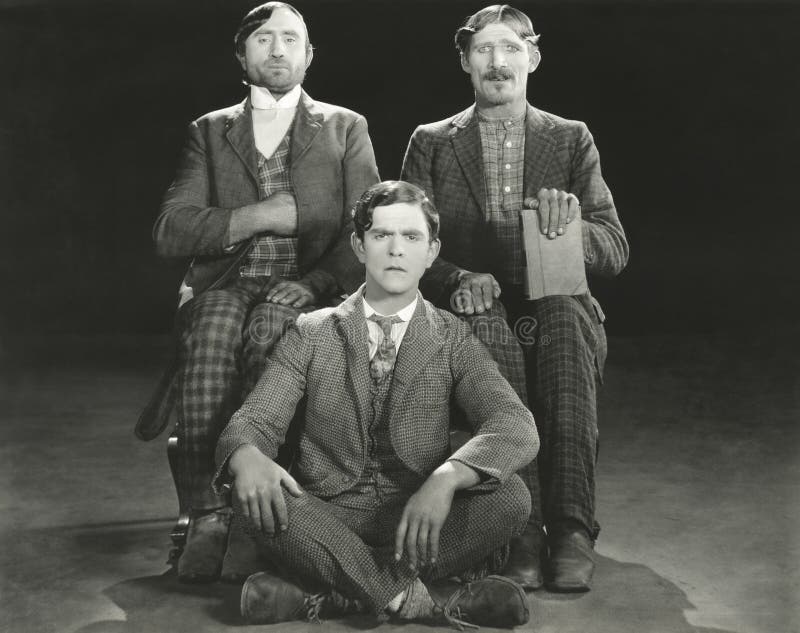 Three Men Posing in Their Sunday Best Stock Image - Image of horizontal ...