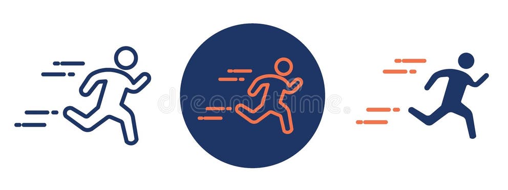 Three Men Running in a Circle Stock Illustration - Illustration of ...