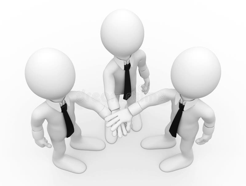 Three Men Shaking Hands Facing Up Stock Illustration - Illustration of ...
