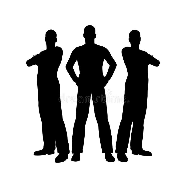 Three men silhouette stock vector. Illustration of stare - 2218118