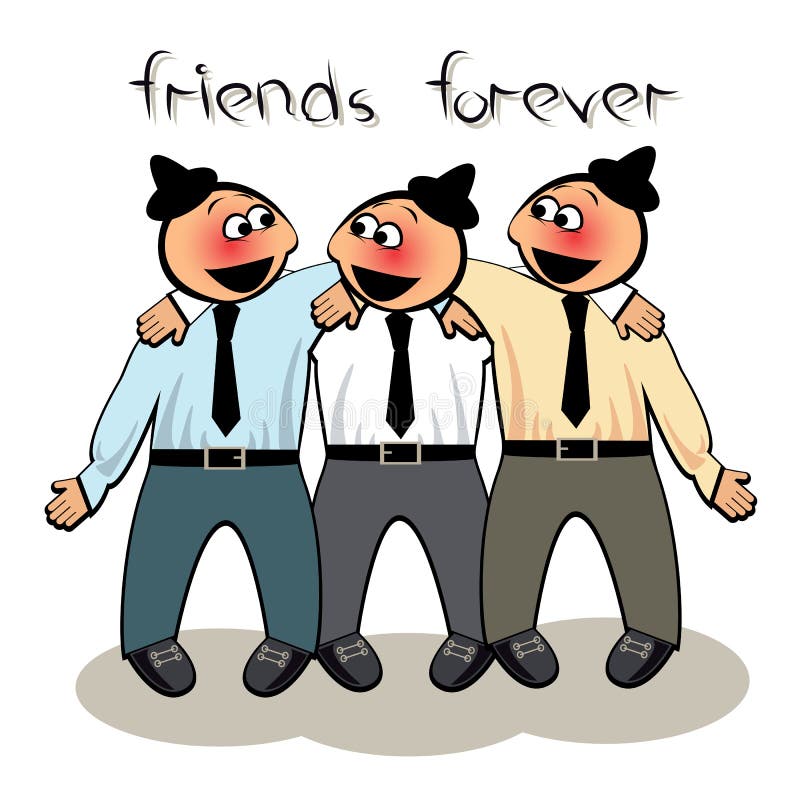 Three men stand together. stock vector. Illustration of friend - 56381659