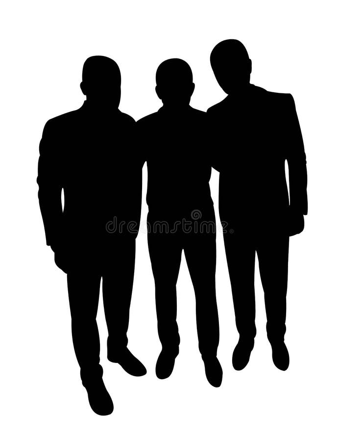 People Standing Together, Silhouette Vector Stock Vector - Illustration ...