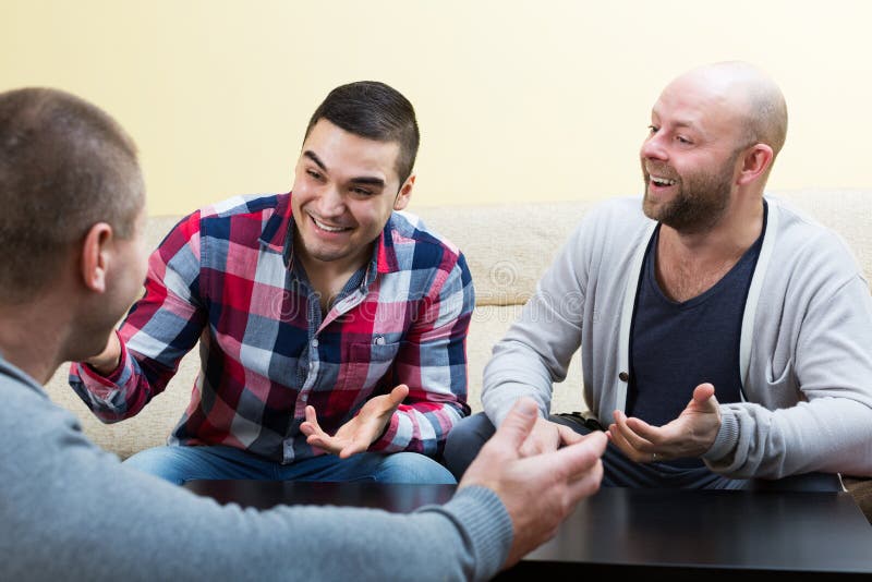 Three men stock image. Image of adult, person, relaxing - 74595195
