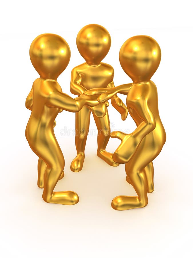 Three men. Teamwork stock illustration. Illustration of blue - 9119371