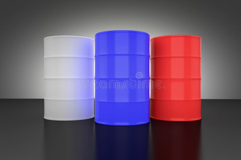 Three Metal Barrels with Different Colors Stock Illustration ...