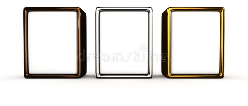 Three metal panels stock illustration. Illustration of golden - 28542696