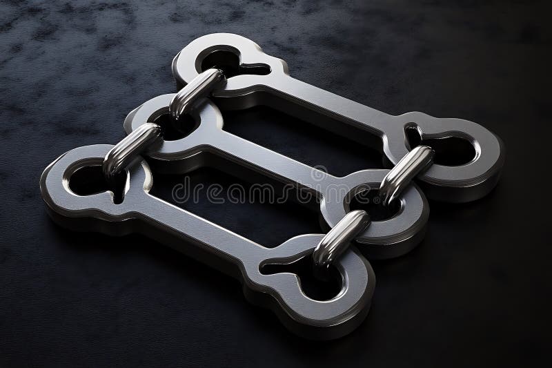 Three Metallic Bones Interconnected, Forming a Grid-like Structure ...