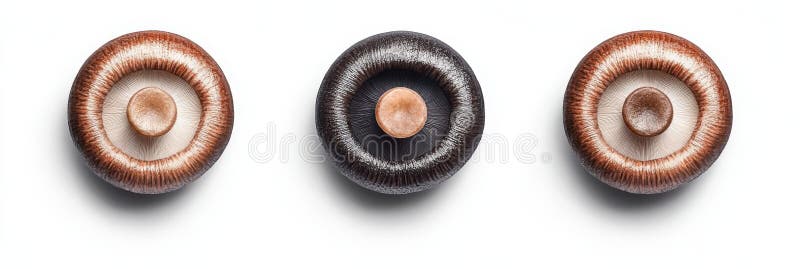 Three Metallic Circular Objects in a Horizontal Line on White ...