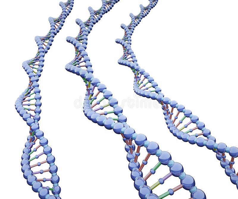 Three Metallic DNA Chains stock illustration. Illustration of nature ...