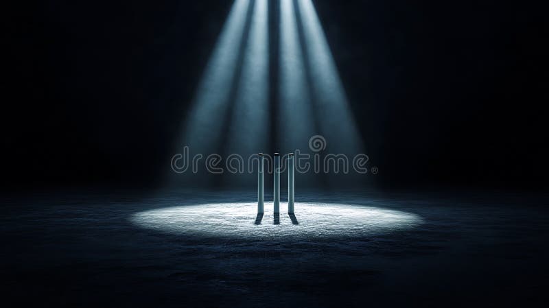 Three Metallic Pillars Under Dramatic Spotlight in Dark Space Stock ...
