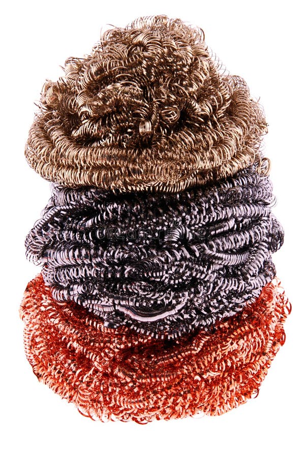 Three metallic scourer stock image. Image of scour, spiral - 19431105