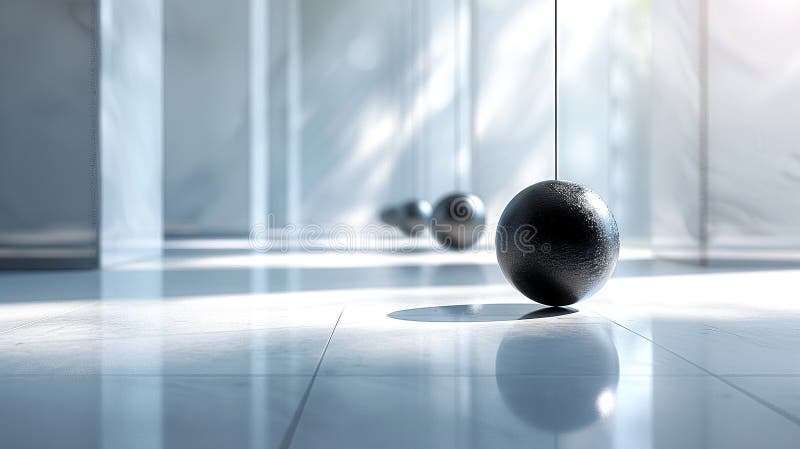 Suspended Spheres Create Dynamic Shadows in a Modern, Bright Indoor ...