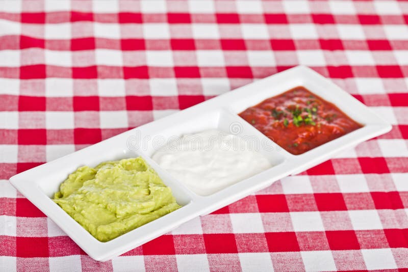 Three mexican dips stock photo. Image of dipping, chopped - 26694984