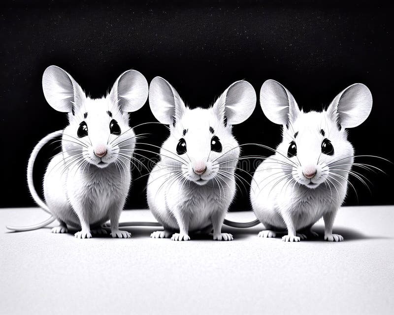 Three Mice Created with Generative AI Stock Image - Image of cute ...