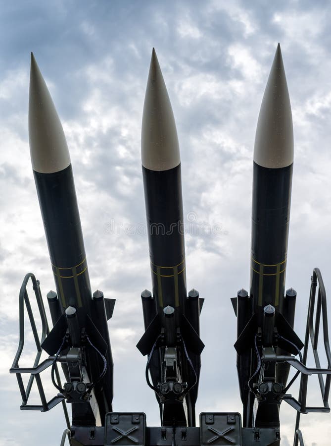 Three military rockets editorial stock image. Image of rockets - 99135029